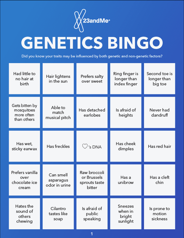 23andMe Introduces Genetics Bingo Game to Help Families Connect Over ...